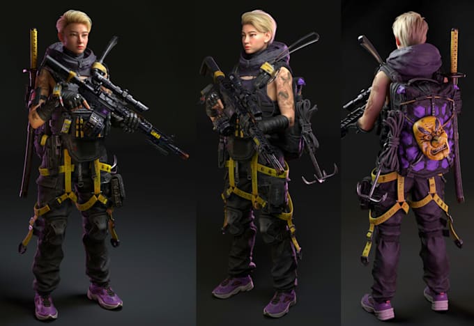 Do 2d 3d game art, game assets, concept art, 3d character, environment ...