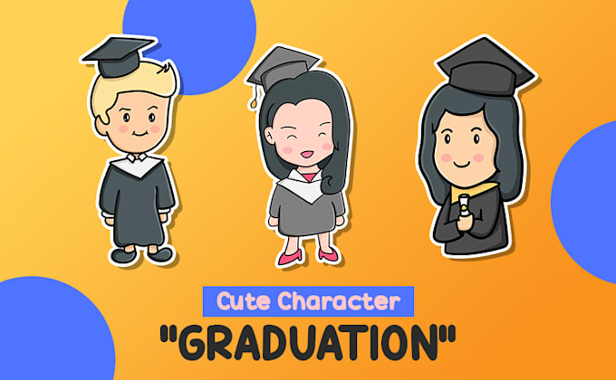 Draw cute potrait illustration for graduation gift by Sadita_design ...