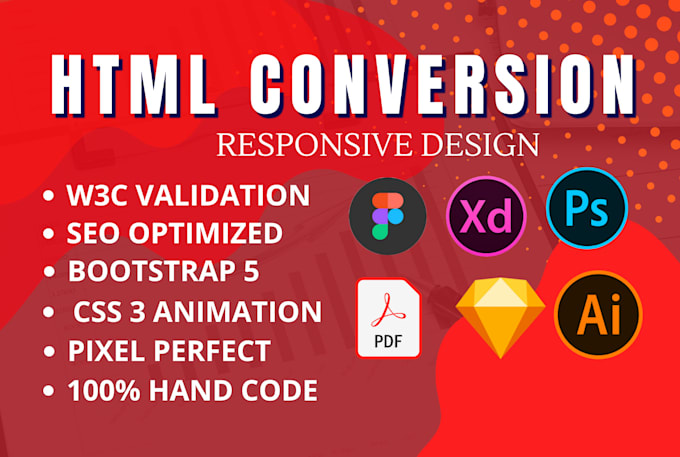 Convert figma, psd to html, css, and bootstrap with responsive website ...