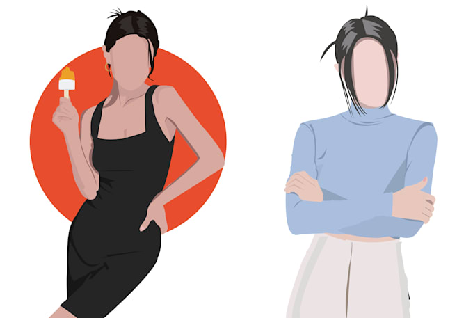 Draw 2 minimalist vector character from your photo by Skiinew | Fiverr