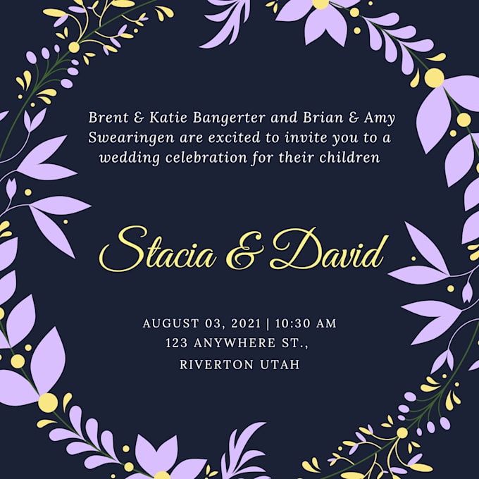 Design your dream invitation by Annabishop429 | Fiverr