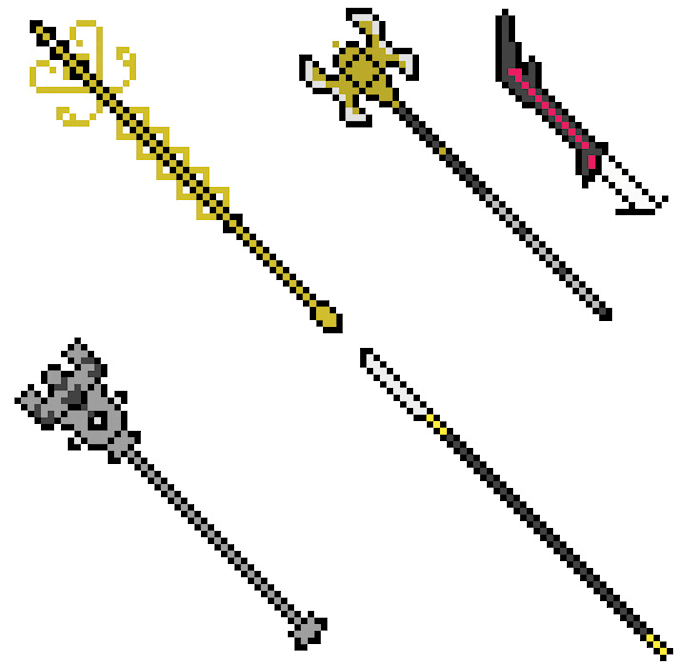 Medieval weapons on pixel art by Underic | Fiverr