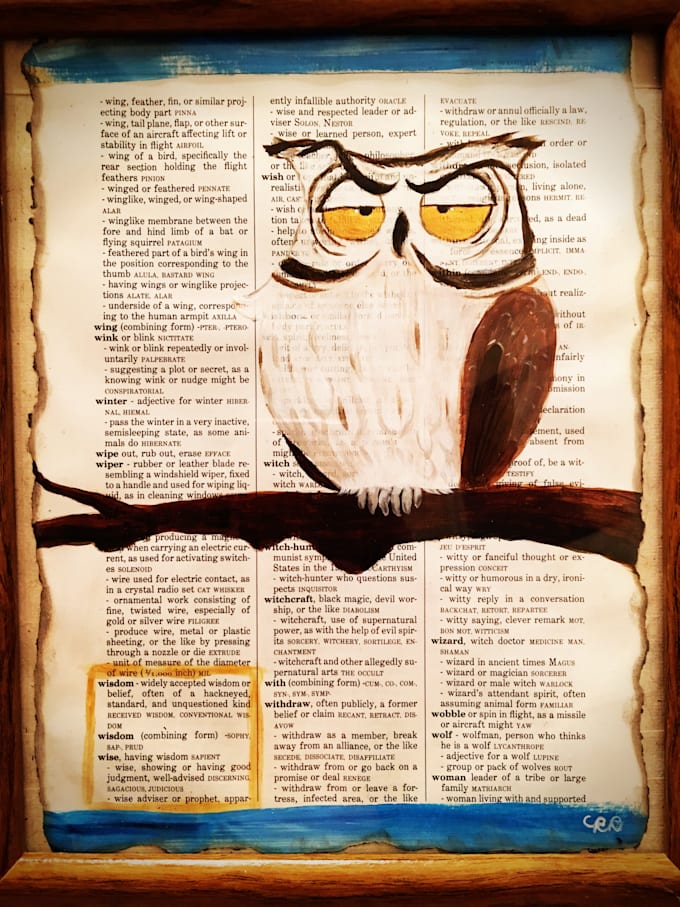 Create a custom painting on a dictionary page by Concettarose | Fiverr