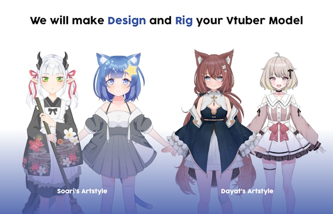 Make design and rig vtuber model by Heikousen | Fiverr
