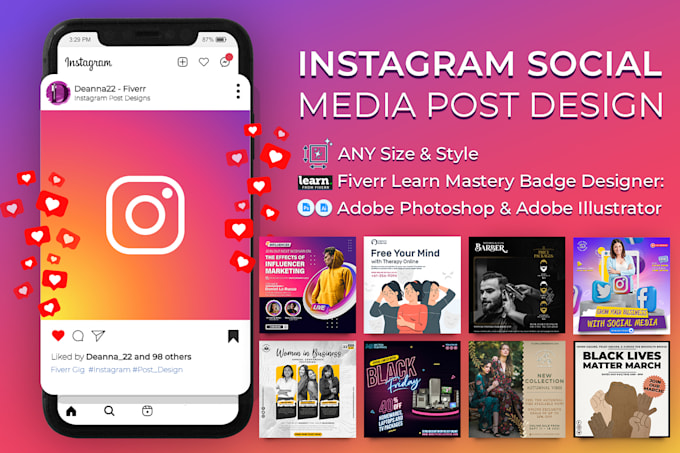 Create viral instagram posts and ad designs by Deanna22 | Fiverr
