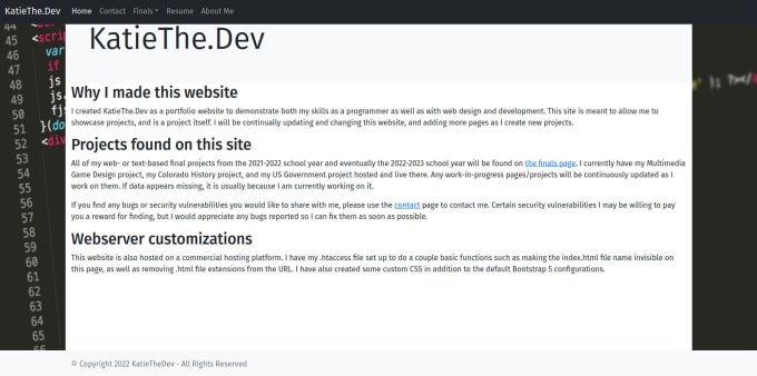 Create A Static Html Css And Javascript Website By Katiethedev Fiverr