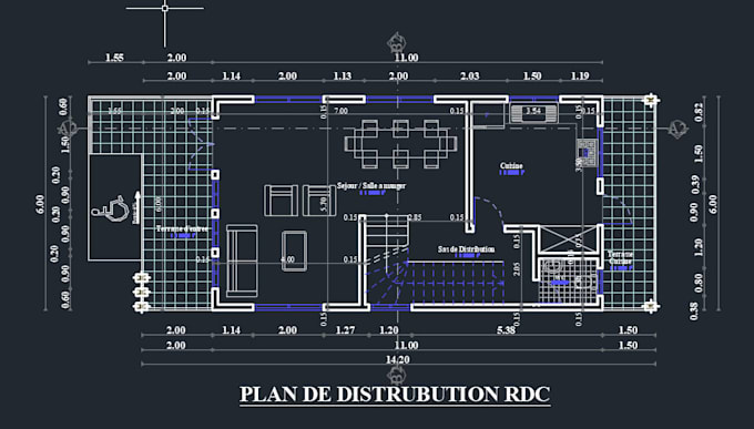 Draw your architectural plans on autocad by Franckabrel | Fiverr