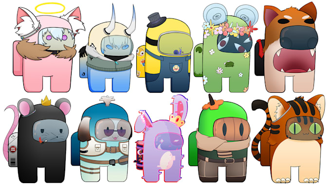 Design and draw a custom among us character for you by Katsudrako | Fiverr