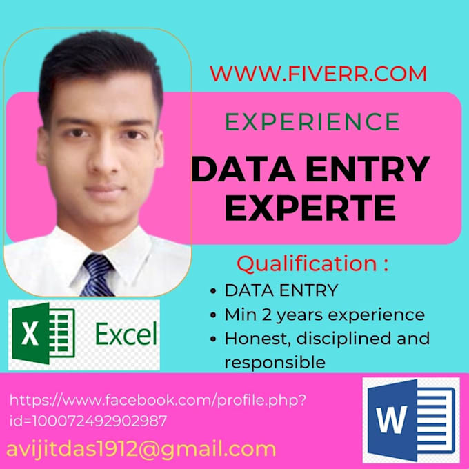 Do excel data entry accurately for you by Avijit1912 | Fiverr