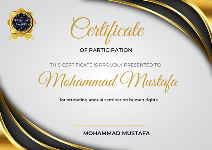 Write any certificate and design in professional way by Mmustafasoomro ...