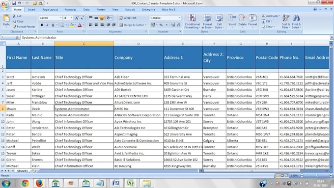 Create business contacts for you by Contactlist | Fiverr