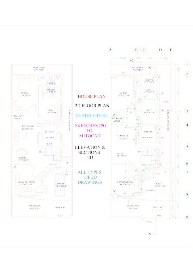 Provide architectural 2d floor plan by Abbas_ali512 | Fiverr