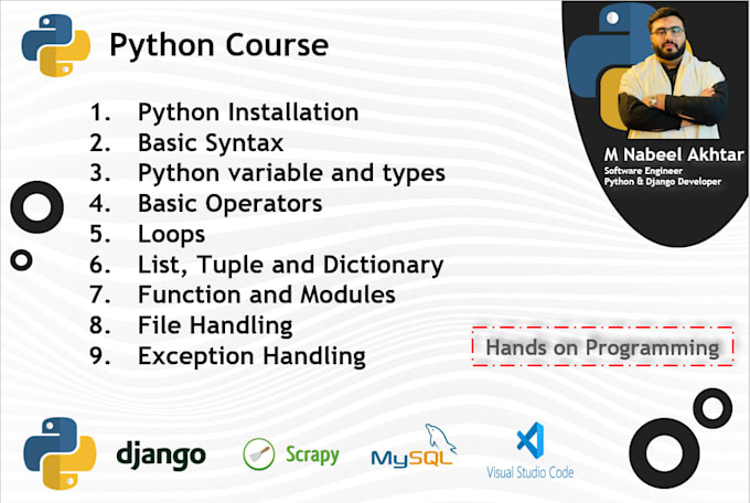 Teach you python programming by Nabeelakhtar_05 | Fiverr Teach you python programming by Nabeelakhtar_05 | Fiverr