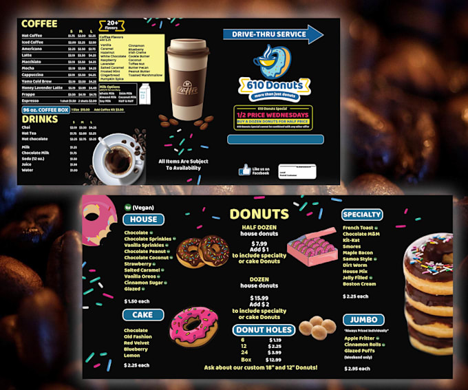 Design you a modern, and creative menu, flyer, postcard, menu board by ...