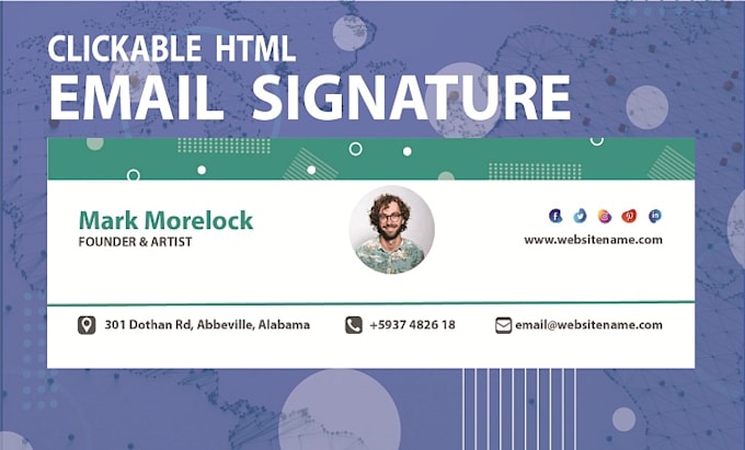 Design a clickable html email signature by Jafors17 | Fiverr