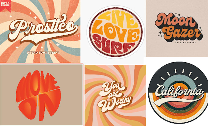 Design creative 3d, 70s vintage vector typography by Sidrahahmed07 | Fiverr