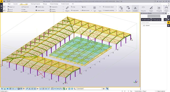 Build a tekla steel model with all required drawings by Hamdyhammam ...