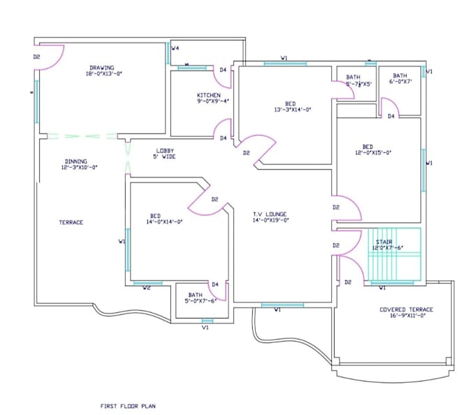 Make 2d floor plan in autocad by Malikumair812 | Fiverr