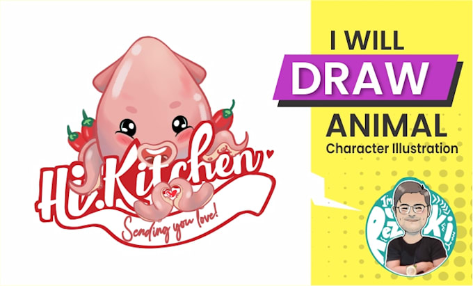 Draw animal character illustration concept by Rezkiyudha | Fiverr