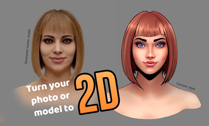 Draw a semi realistic pictorial 2d from 3d or photo by Sammael1106 | Fiverr