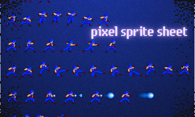 Make pixel art sprites, sprite sheet for game, oc art, pixel art ...