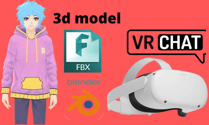 Do custom vrchart vroid avatar chibi 3d rigging 3d model character ...