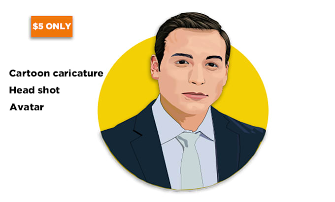 Draw cartoon caricature, headshot avatar from photo by Ashfaqahmad988 ...