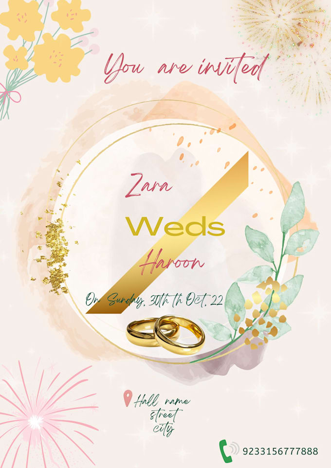 Design beautiful interesting invitation cards for your events by Jas ...