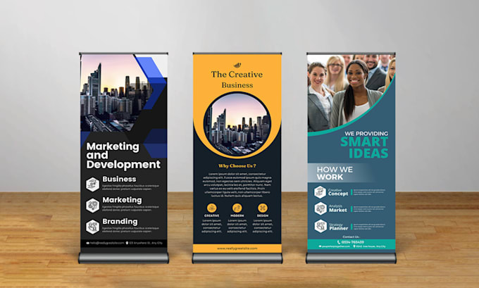 Design roll up banner, pull up, standee, x stand, event banner, roller ...