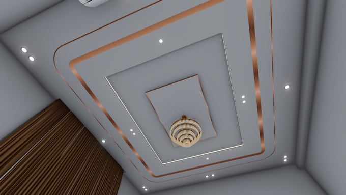 Design false ceiling in 2d and 3d with detailed drawings by Rehnasm ...