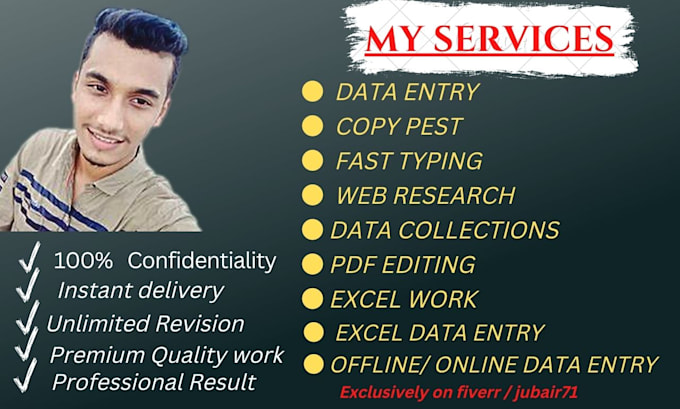 Do data entry, data collecting, copy paste, excel data entry by Jubair71 | Fiverr