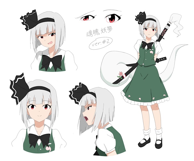 Create 2d anime character sheet for animation by Yoshikirishima | Fiverr