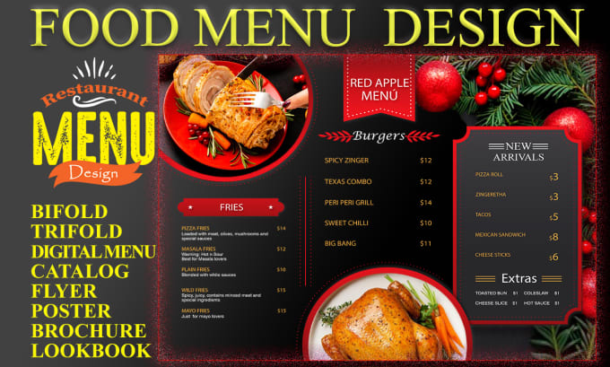 Create food menu design, brochure design, product catalog design by ...