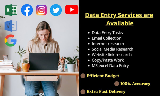 Do data entry for you by Tahirakhan9 | Fiverr