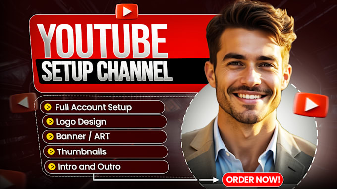 Create and setup youtube channel, logo, banner and channel creation by ...