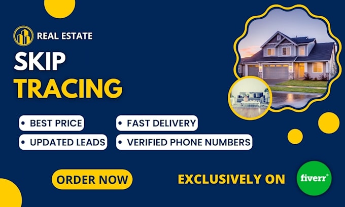 Do real estate skip tracing services by Leadsmaster13 | Fiverr