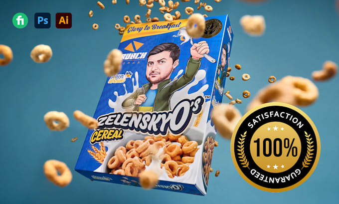 Do unique cereal box design in just 1 day by Masabbkamal | Fiverr