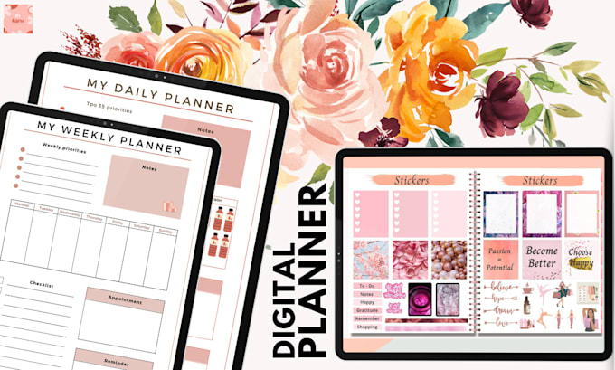 Create an aesthetic digital planner and journal for your etsy shop by ...