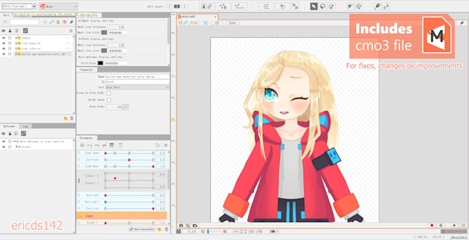 Rig your character in live2d for use it in vtube studio by Erickds142 ...