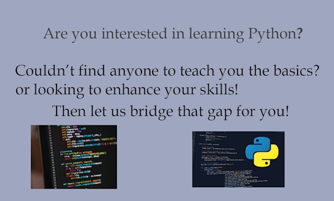 Be your mentor for python basics by Souman6 | Fiverr