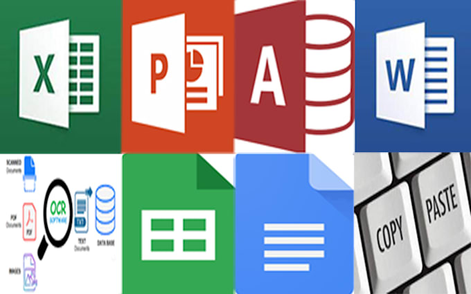 Data entry, microsoft office, ocr, google sheet, copy paste, basic ...