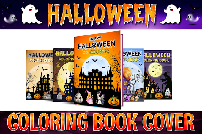 Design halloween coloring book cover and pages for amazon kdp by Hu ...