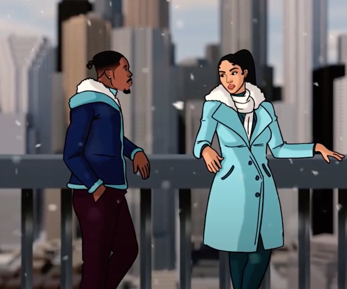 2d music video, japanese anime style, 2d cartoon video, nft animation ...