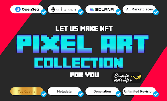 Create professional nft pixel art collection with metadata for opensea etc by Teamgammadesign ...