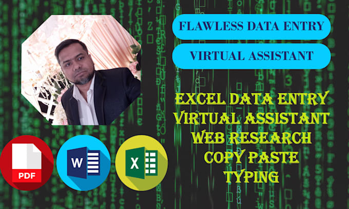 Do excel data entry, web research, copy paste, typing by Lutfor2021 ...