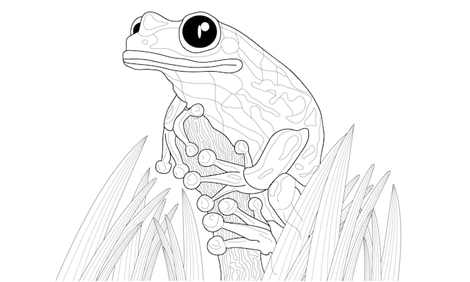 realistic frog coloring sheet