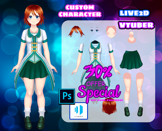 Do a live2d model for vtuber by Metal_art | Fiverr