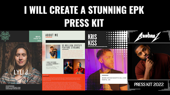Create a stunning epk press kit by Musikzombie | Fiverr