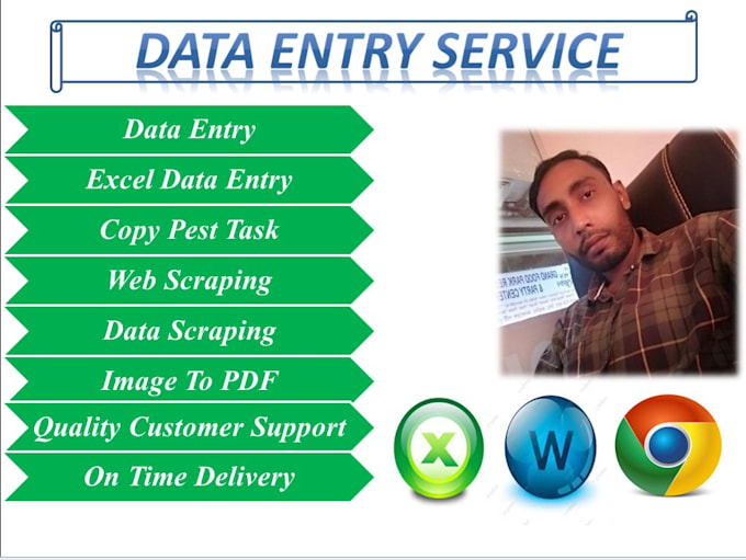 Be your perfect data entry operator scraping copy pest excel data entry typing by Totulpaul | Fiverr
