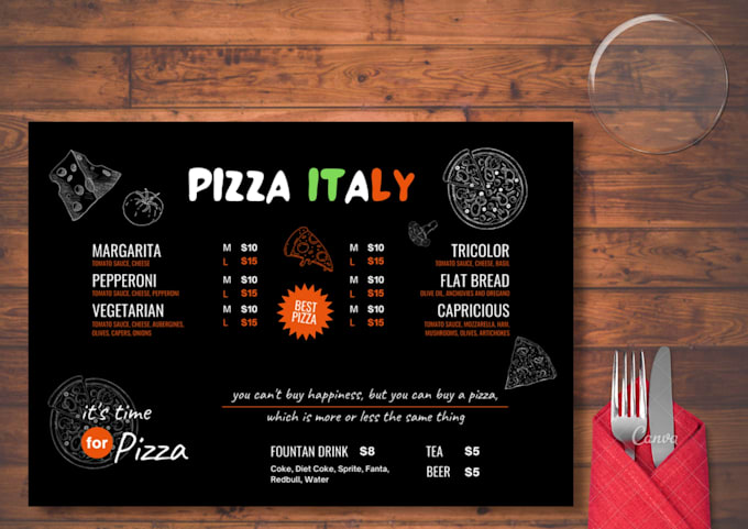 Design a beautiful menu for your restaurant by Martipassarello | Fiverr